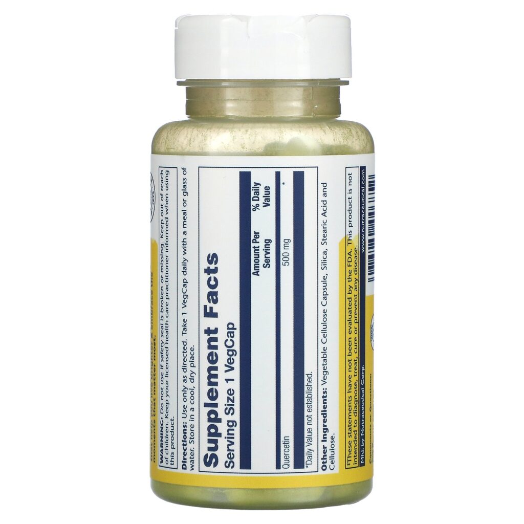 Solaray Quercetin 500mg 90 Vege Caps | hcgprotocol.com.au